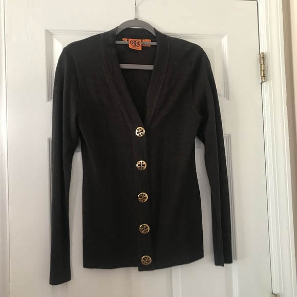 Tory Burch | Tops | Tory Burch Size Small Brown Merino Wool Cardigan ...